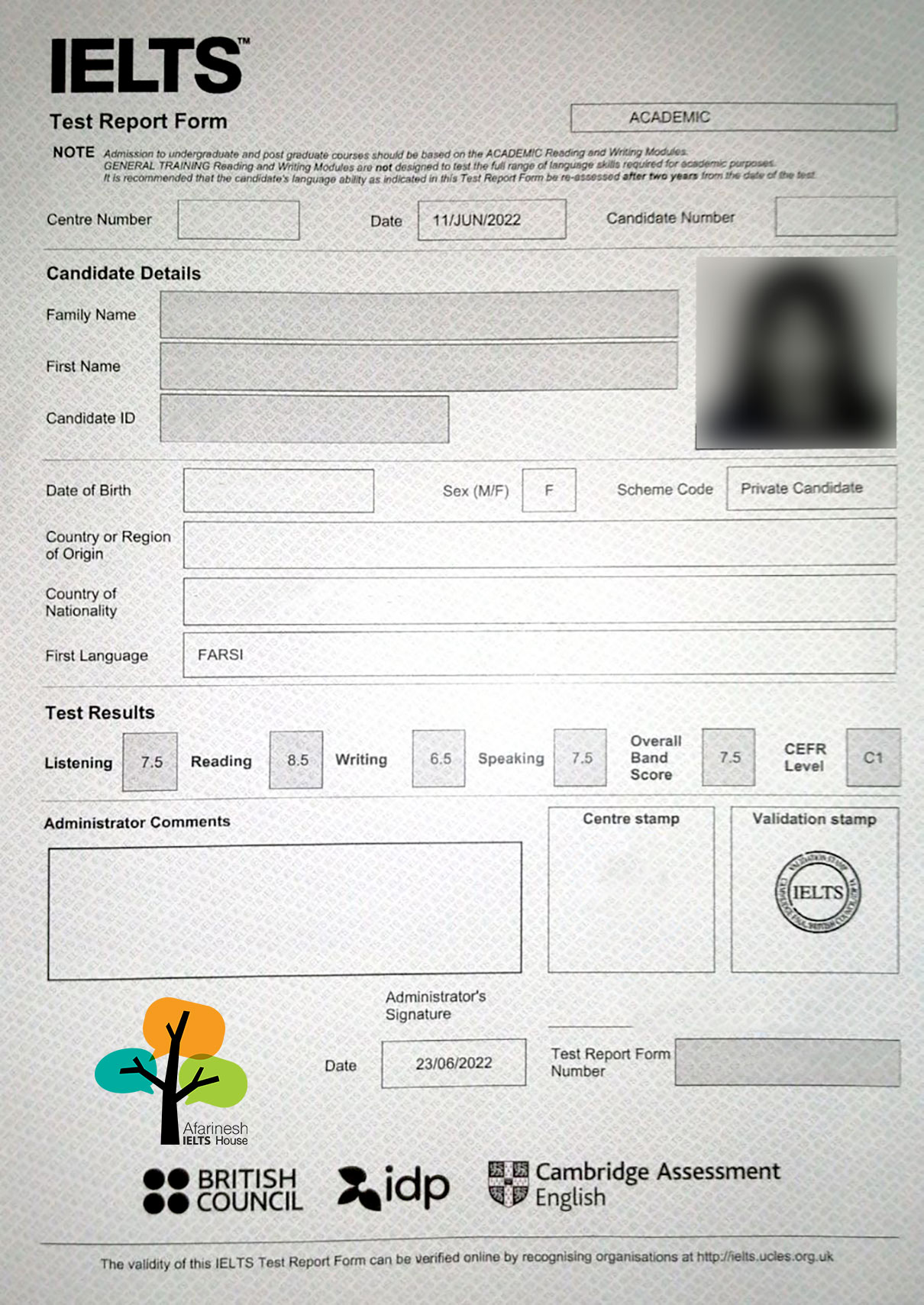 کارنامه آیلتس و ۸ نکته بسیار مهم در IELTS TRF - بروزرسانی 2022 - آفرینش